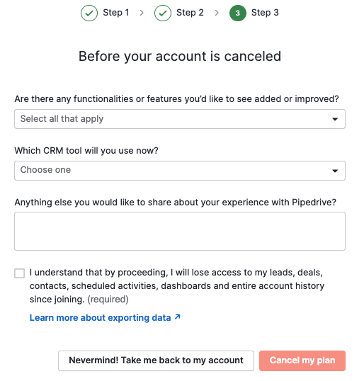 How can I cancel my paid Pipedrive account? - Knowledge Base | Pipedrive